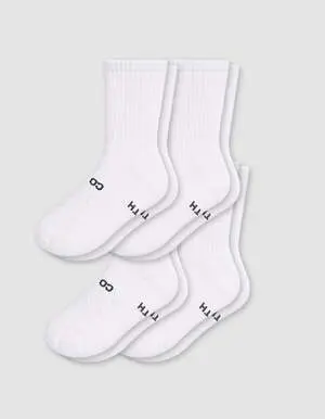 Cozy Earth Essential Calf Socks 4-pack - White