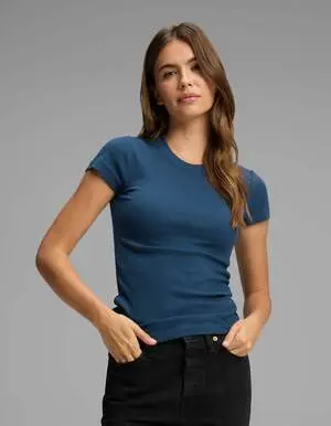 Cozy Earth Fine Ribbed T-shirt - Espresso