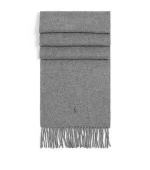 Polo Ralph Lauren Cashmere Fringe Scarf - Grey