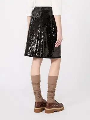 Max Mara Short Jersey And Sequin Skirt