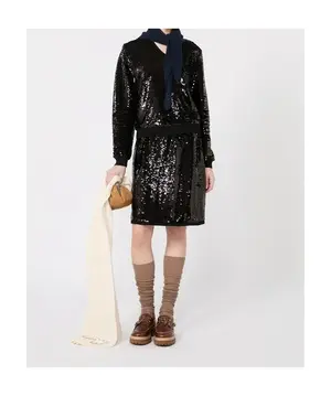 Max Mara Short Jersey And Sequin Skirt