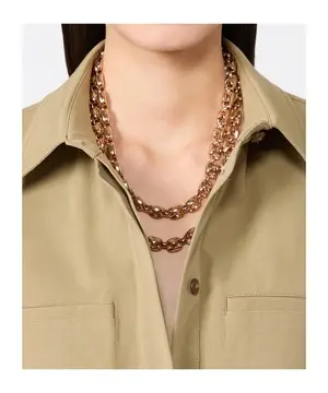 Max Mara Long Metallic Necklace