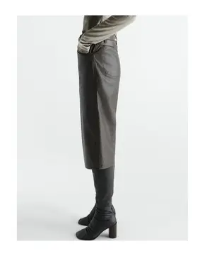 LEMAIRE Bermuda Shorts In Glossy Leather - Coffee