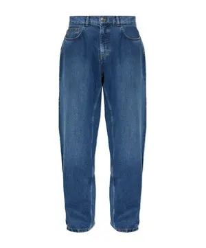 Palm Angels Logo-print Straight-leg Jeans - Blue
