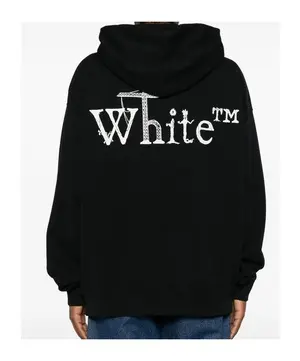 Off-White Drawstring Hooded Sweatshirt