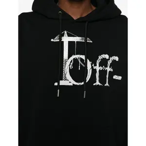 Off-White Drawstring Hooded Sweatshirt