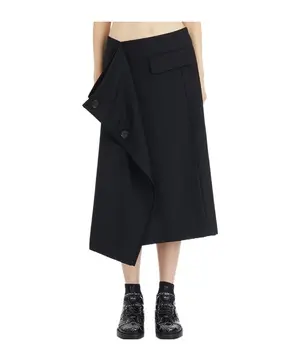 Comme Des Garçons Button Midi Skirt