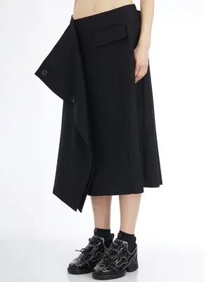 Comme Des Garçons Button Midi Skirt