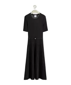 Dior Dioralps Mid-length Pleated Dress - Black
