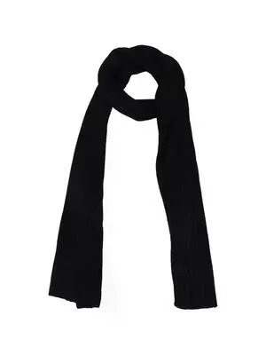 Michael Kors Ribbed Logo-patch Scarf - Black