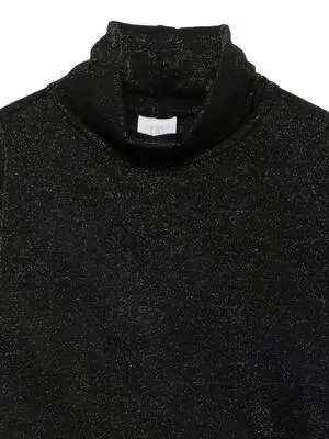 Bogner Silva Glitter-effect Roll-neck Top - Black