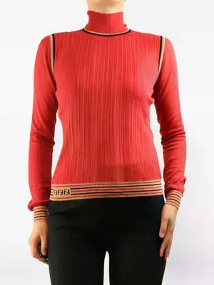 Fendi Ff Logo Ribbed-knit Sweater