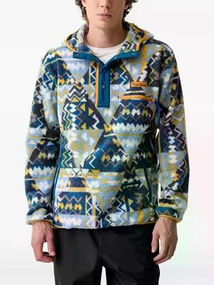 Columbia Helvetia Geometric-pattern Fleece Hoodie - Blue