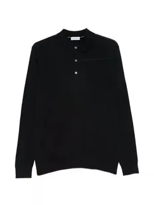 ÉPHÉMÈRE Long-sleeve Polo Shirt - Blue