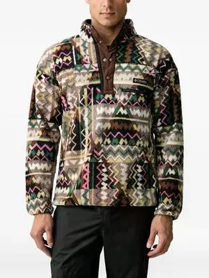 Columbia Helvetia Ii Geometric-print Fleece Sweater - Black