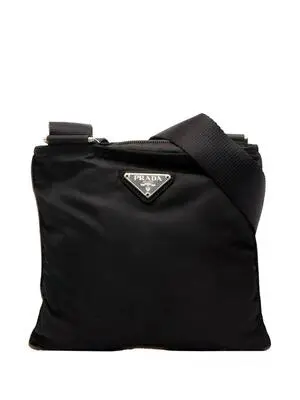 Prada 2000-2013 Tessuto Zip Top Crossbody Bag - Black