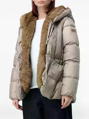 Peuterey Fur-trim Hooded Coat - Neutrals