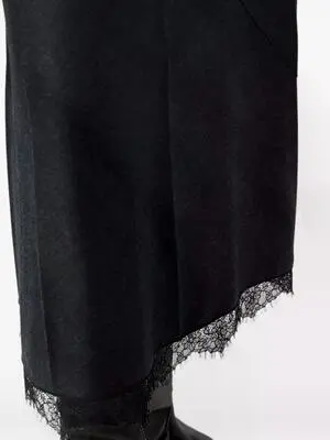 TELA Lace-trim Pleated Midi Skirt - Grey