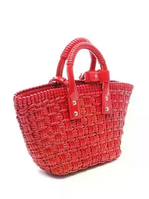Balenciaga 2015-2026 Faux Leather Bistro Panier Xs Satchel - Red