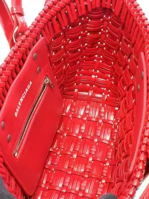 Balenciaga 2015-2026 Faux Leather Bistro Panier Xs Satchel - Red