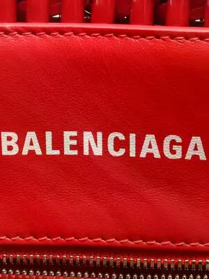 Balenciaga 2015-2026 Faux Leather Bistro Panier Xs Satchel - Red
