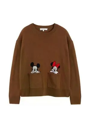 Chinti & Parker Mickey & Minnie Peek Pocket Sweater - Brown