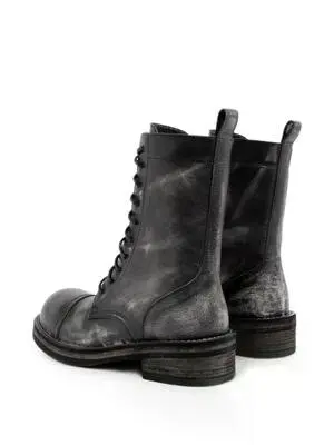 ANN DEMEULEMEESTER Brushed-leather Lace-up Boots