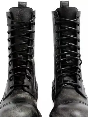 ANN DEMEULEMEESTER Brushed-leather Lace-up Boots