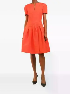 Oscar De La Renta Pleated A-line Mini Dress - Red