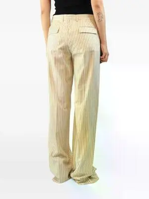 MAISON MARGIELA Pinstripe-logo Straight-leg Trousers