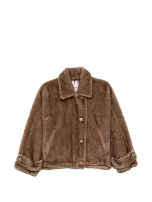 SWORD 6644 Button-up Faux-fur Jacket