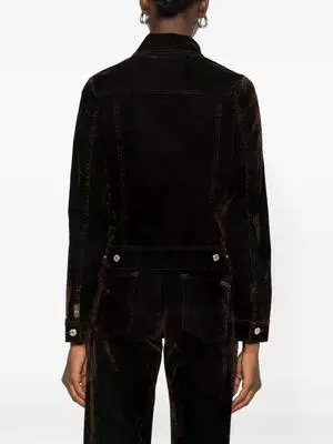 7 For All Mankind Velvet-effect Button-up Jacket
