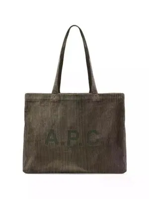 A.p.c. Corduroy Logo-print Tote Bag
