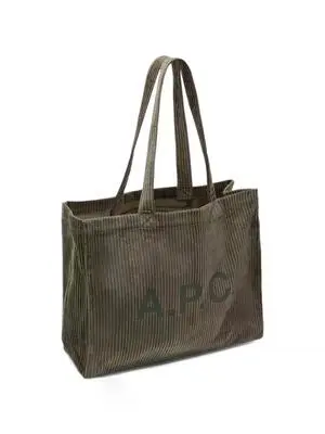 A.p.c. Corduroy Logo-print Tote Bag