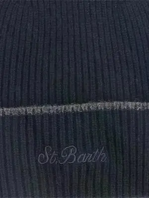 MC2 SAINT BARTH Logo-embroidered Ribbed Beanie Hat