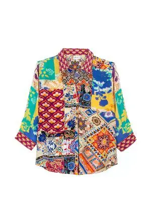 SARACO Boheme Collage Patchwork Shirt - Red