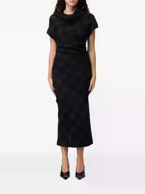 TELA Ribbed Cowl-neck Midi Dress
