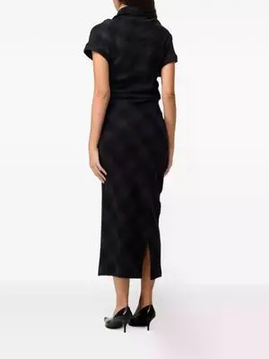 TELA Ribbed Cowl-neck Midi Dress