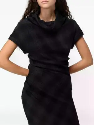 TELA Ribbed Cowl-neck Midi Dress