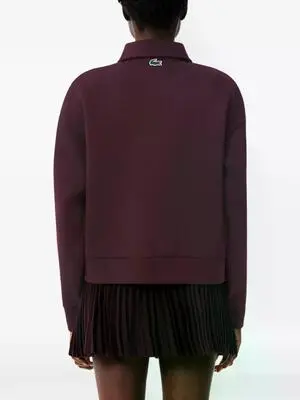Lacoste Tennis Heritage Zipped Badge Accent Sweatshirt - Brown