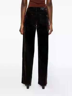 7 For All Mankind Velvet-effect Straight-leg Trousers