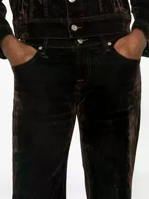 7 For All Mankind Velvet-effect Straight-leg Trousers