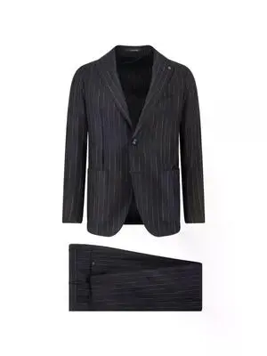 Tagliatore Pinstripe-pattern Suit - Black
