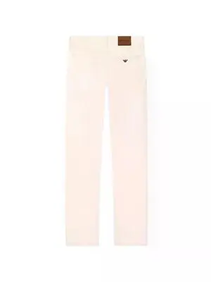 Emporio Armani Five-pocket Cotton Denim Jeans With A Zip And Leather Patch