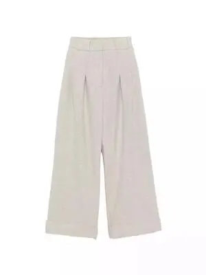 Colombo Herringbone Pleated Trousers - Neutrals