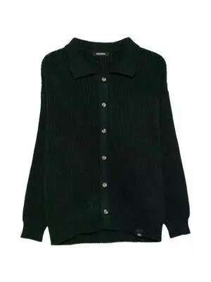 Imperial Ribbed Button-up Cardigan - Green