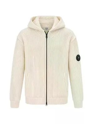 C.P. COMPANY Ribbed-knit Lens Hoodie