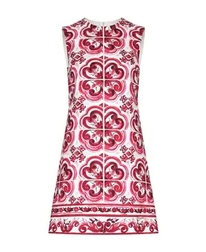 Dolce & Gabbana Majolica-print Stretch-silk Minidress