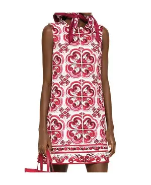 Dolce & Gabbana Majolica-print Stretch-silk Minidress