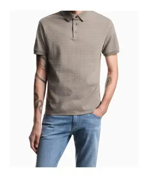Emporio Armani Monogram Textured Polo Shirt